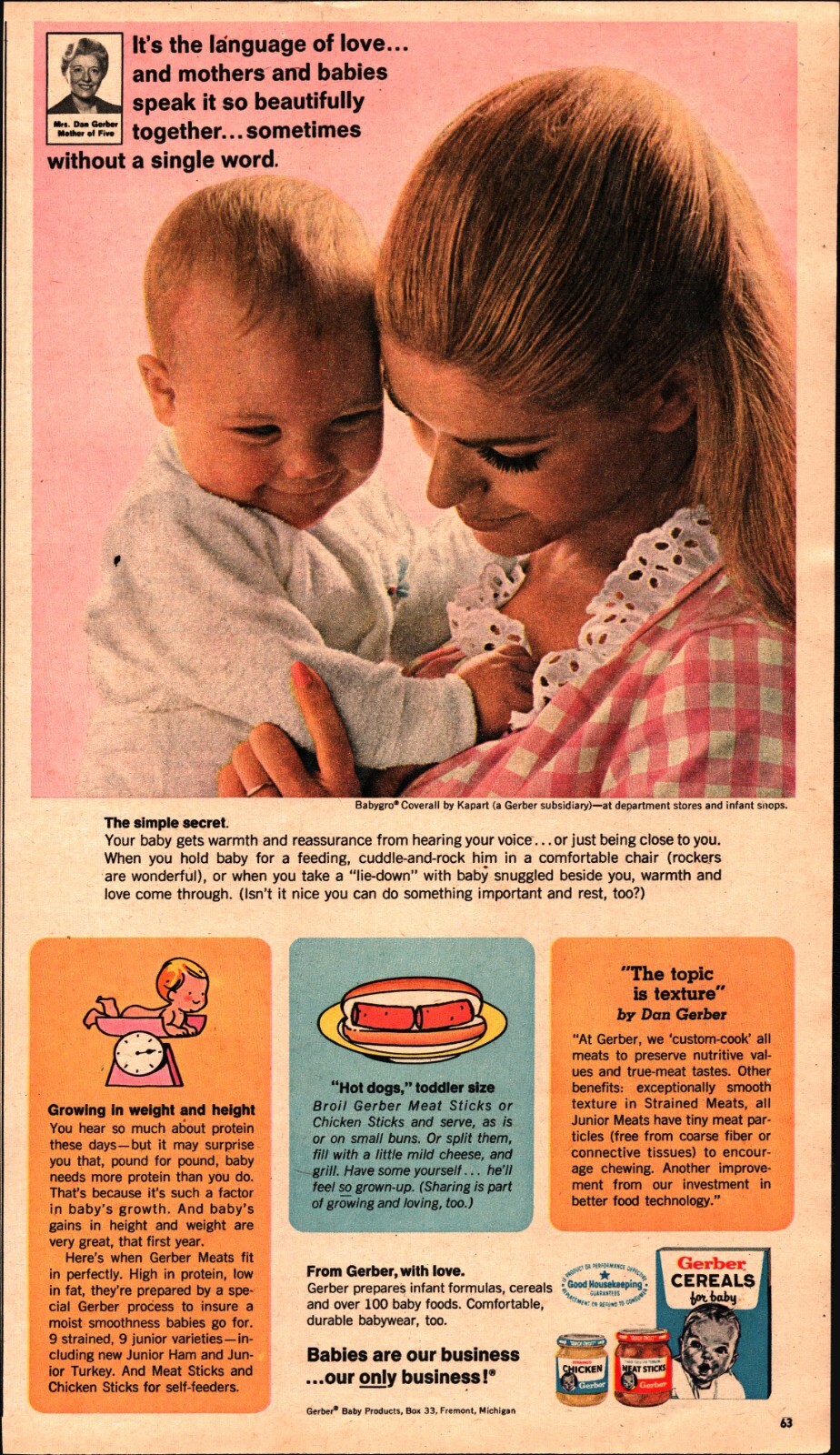 1967 Gerber Baby Food Ad - Language of love nostalgic ad d5 | eBay