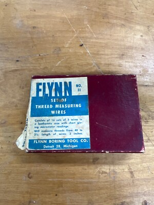 Flynn No 11 Thread Measuring Wire Set by Flynn Boring Tool Co | eBay