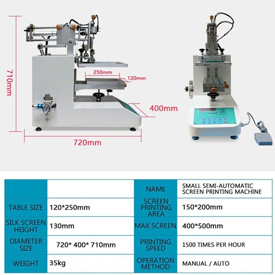 110V High Precision Screen Printing Machine Semi-auto Screen Printing ...