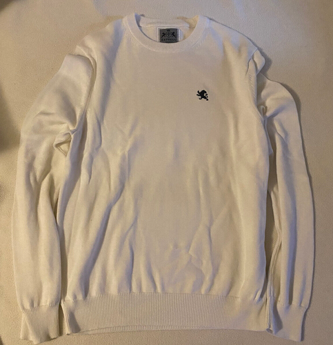 Express Mens Sweater Crewneck NWOT Medium white cotton knit ...