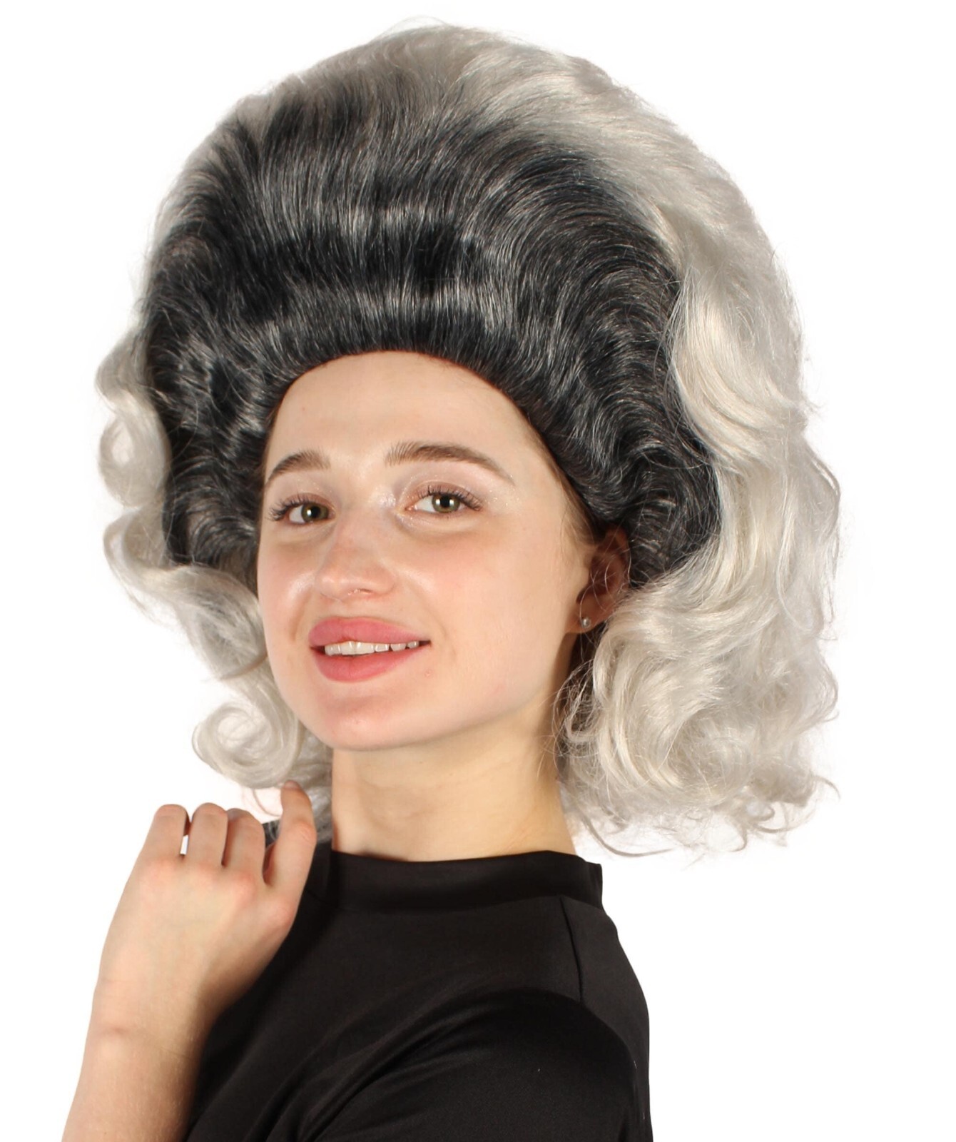 Adult Unisex Drag Queen Grey-black Beehive Wig, Non-flammable Synthetic ...