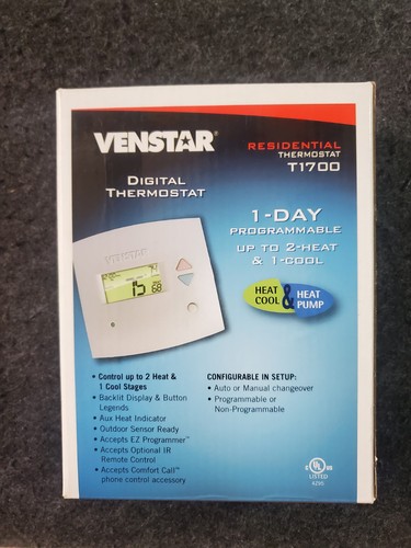 Venstar T1700 1 Day Programmable Digital Thermostat White | eBay