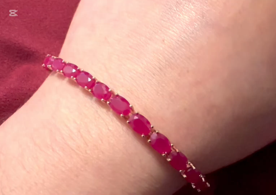 Natural ruby bracelet silver 925 red ruby gift for women stone queen | eBay UK