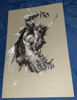 SPAWN/TODD MCFARLANE Original Art Pen & Ink Page by Johnny D Desjardins ...