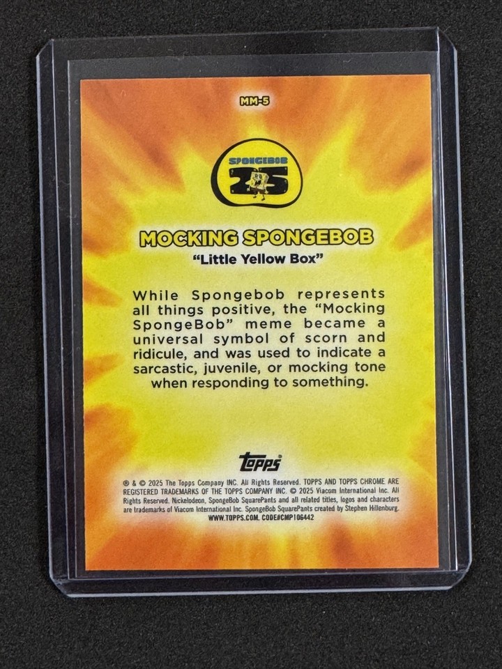 2025 Topps Chrome SpongeBob Masterful Memes Mocking SpongeBob MM-5 | eBay