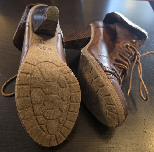 MIA Bootie 9 Brown, Leather, Sherpa Fold-over Cuff | eBay