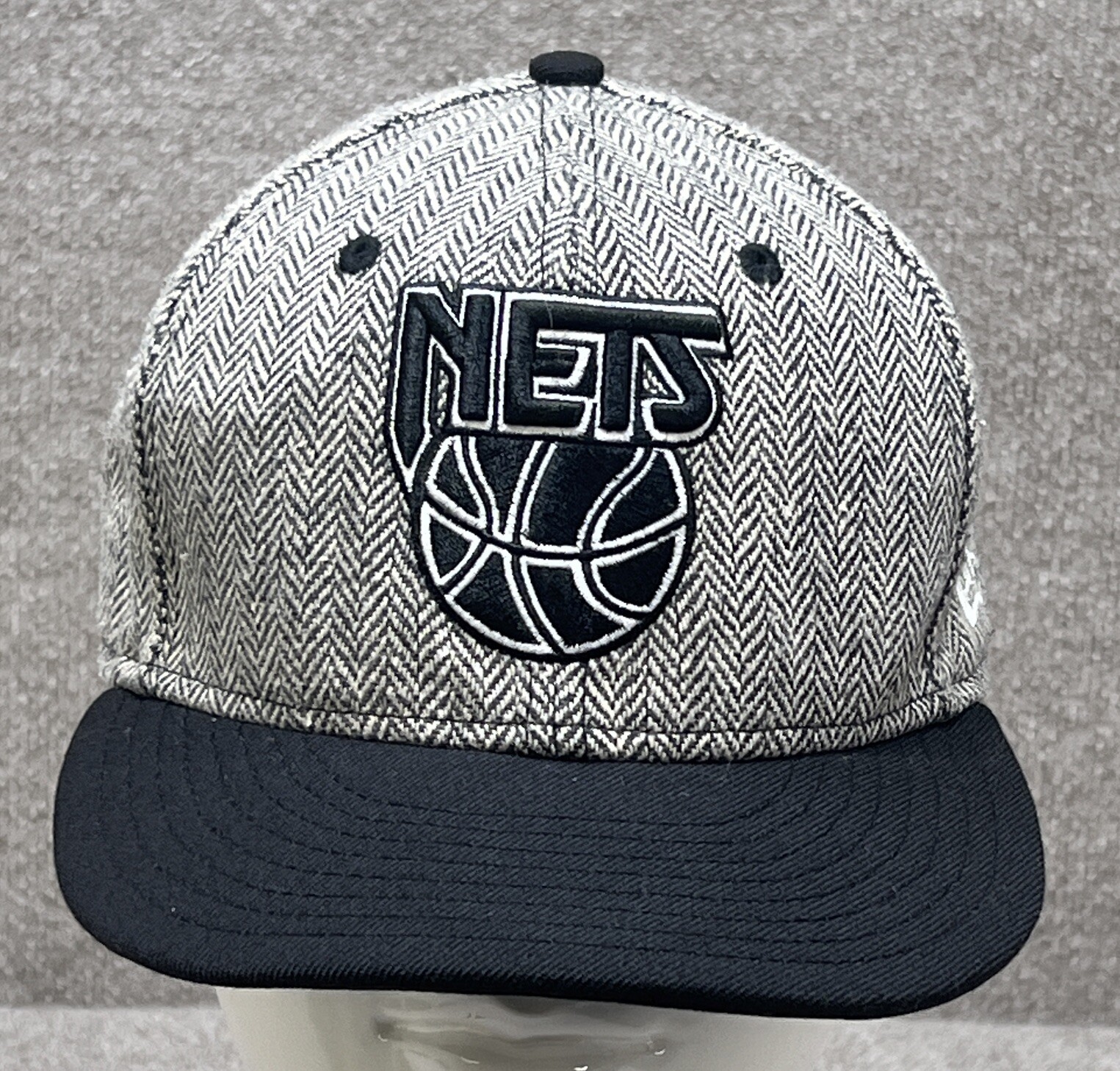 Brooklyn Nets Hat Mens New Era Snapback Cap OSFA Wool Blend Herringbone ...