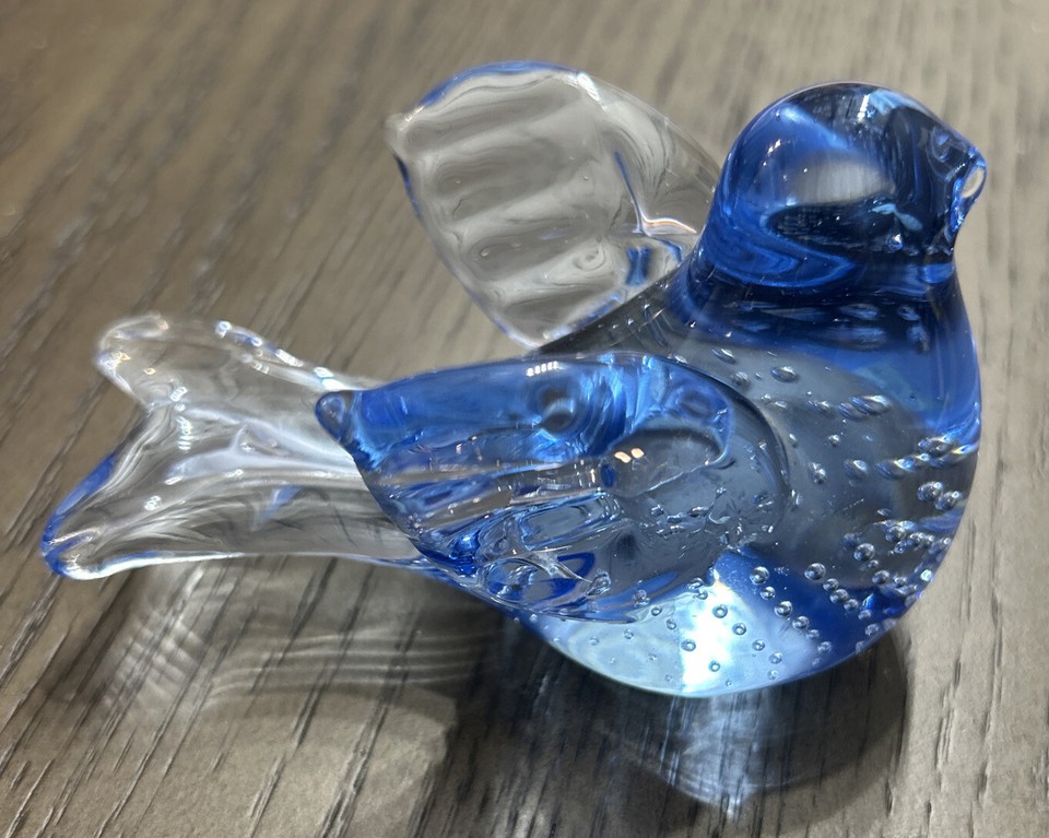 Vintage Enesco Blue Glass Bird |Pale Blue Glass Bird Figurine | eBay