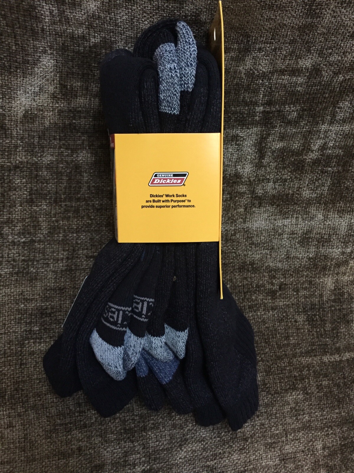 3 Pair Dickies Premium Steel Toe Boot Length Work Socks BLACK Sz 6-12 ...