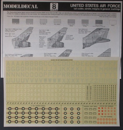 Modeldecal 1/72nd Scale USAF Insignia & General Markings Sheet No. 8 | eBay