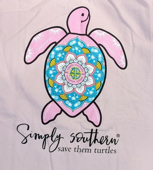 Simply Southern "Save Them Turtles" womens pink T shi… - Gem