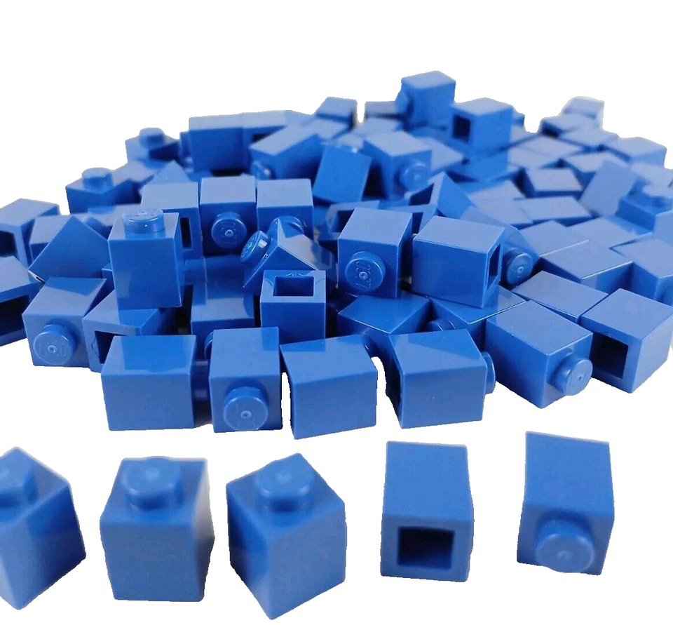 100 Pieces LEGO® Basic Brick 1x1 BLUE Solid Stud Open Bottom MOC Lot | eBay