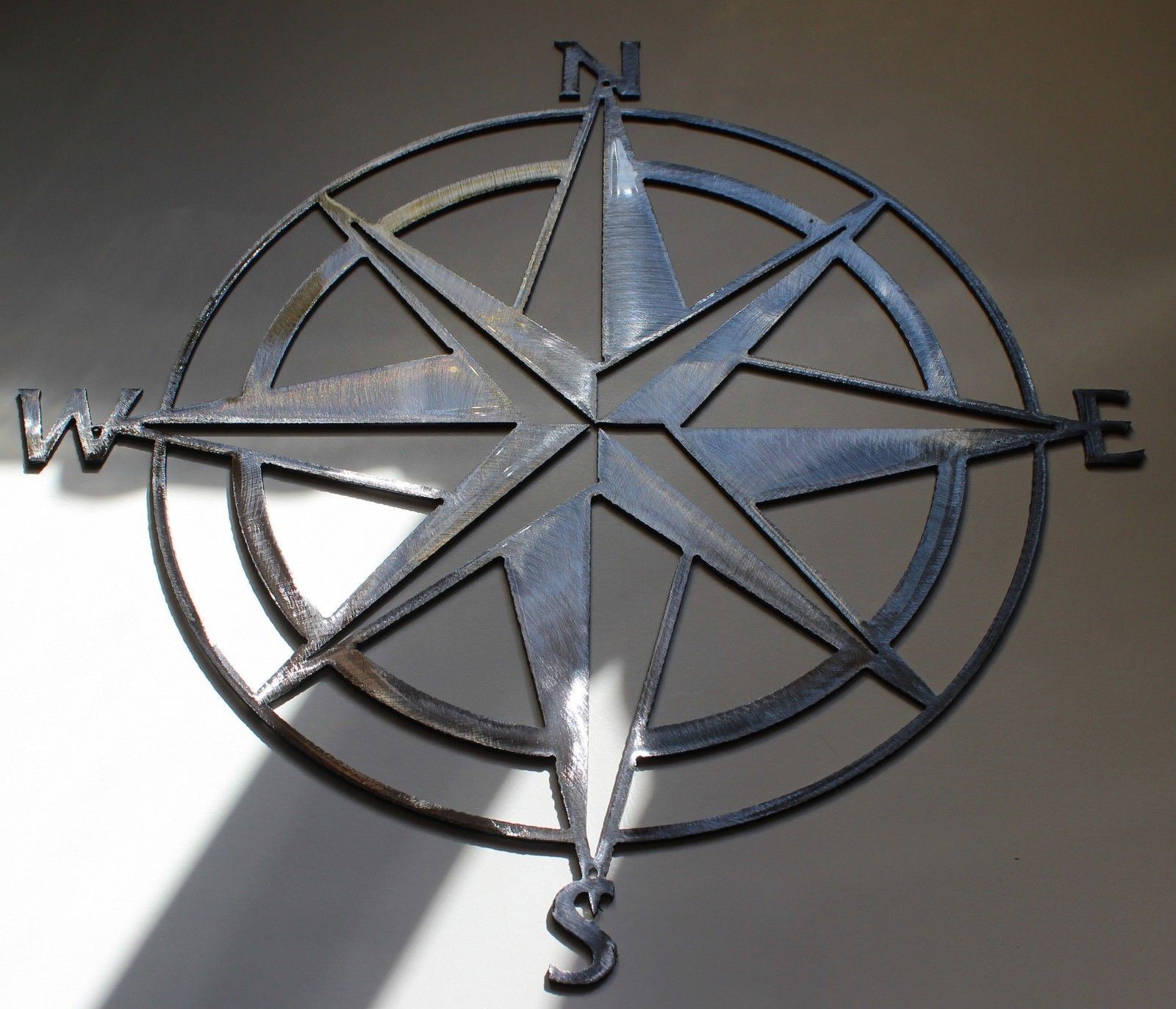 Nautical Compass Rose Wall Art Decor Mini Silver Version 13" x 13" | eBay