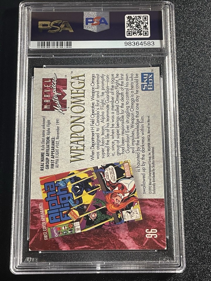 1992 Marvel Masterpieces Weapon Omega #96 PSA 6 EX-MT | eBay