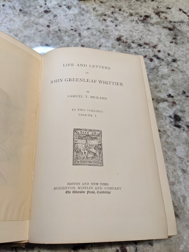 Life and Letters of John Greenleaf Whittier Samuel Pickard Vol.1 (AH-02 ...