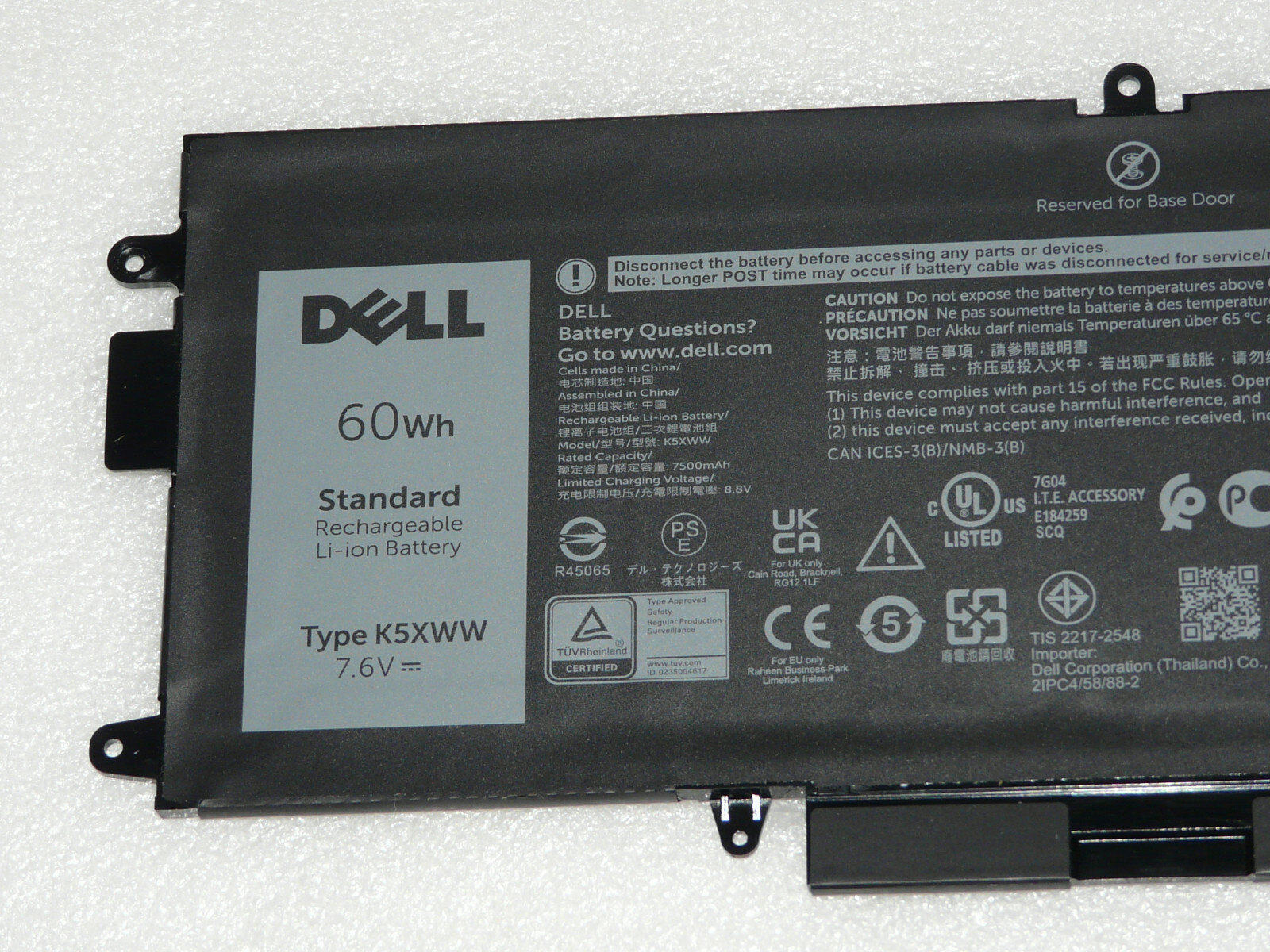 NEW GENUINE DELL LATITUDE 5289 7389 7390 2-in-1 BATTERY 60WH N18GG ...