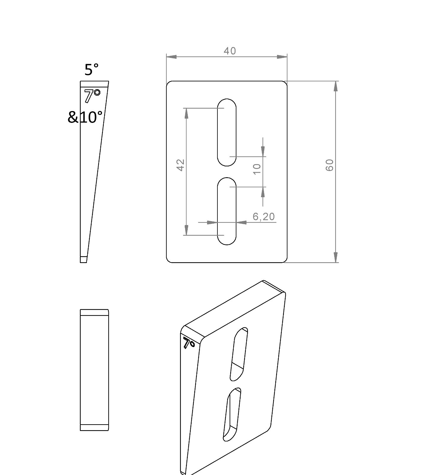 3 angles block shims kit pedal simracing heusinkveld DC TLCM BJ ...