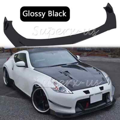For Nissan 370Z 350Z Gloss Black Front Bumper Lip Splitter Spoiler Chin ...