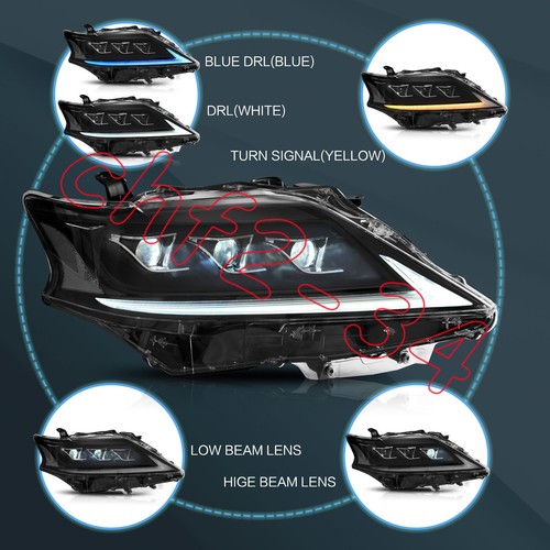 LED DRL Headlights Double Beam Lens Projector For 09-15 Lexus RX270 ...