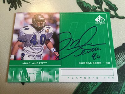 1988 Sp Authentic Mike Alstott Autographed Football Card Bucs RC Year ...