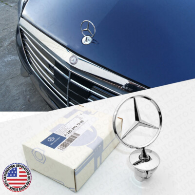Mercedes-Benz OEM Front Hood Ornament Mounted Star Logo Badge Emblem ...