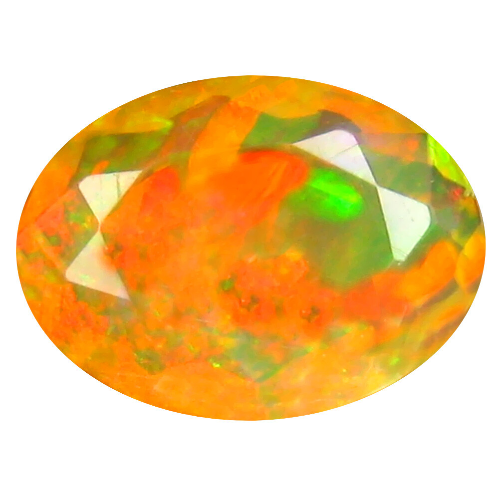 1.29 ct Elegant Oval (10 x 8 mm) Un-Heated Ethiopia Rainbow Opal Loose ...