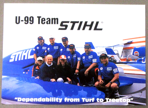 1997 U-99 TEAM STIHL picture card promo print photo hydroplane boat ...