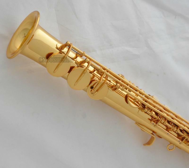 TaiShan Gold Straight Soprano Saxophone BB Sax High F# 2 Necks New | eBay