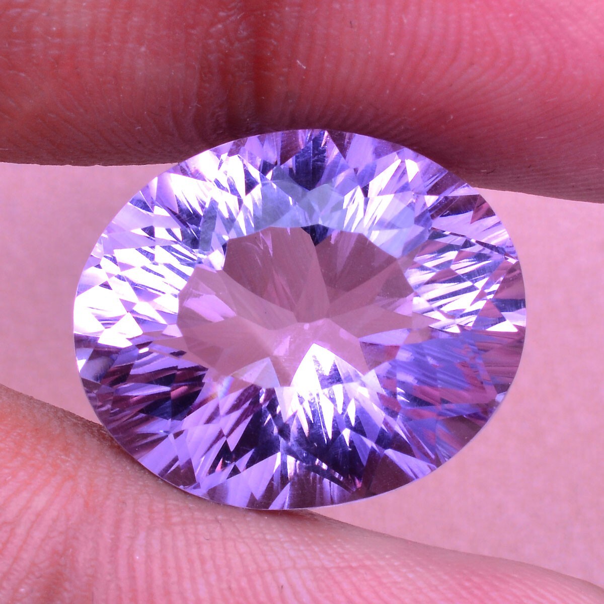 VVS 16.00 Cts Natural Amethyst Top Quality Oval Concave Cut Sparkling ...