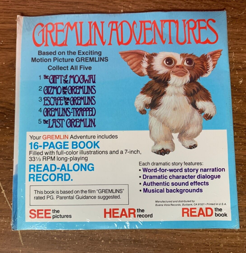 1984 Gremlins Story 3 Escape From The Gremlins 33 1/3 RPM Record ...