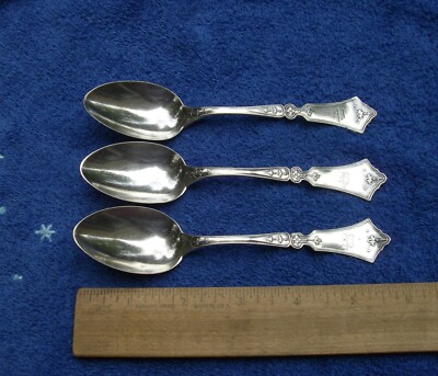 Set of 3 JOHN COOK New York CLEMATIS Pattern Coin Silver TEASPOONS-Mono ...