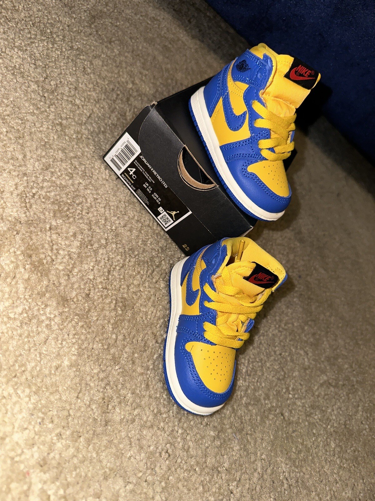 kids jordan shoes blue and yellow