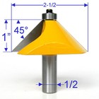 1 PC 1/2" Shank 1" Cutting Depth Edge Forming 45° Chamfer Router Bit ...