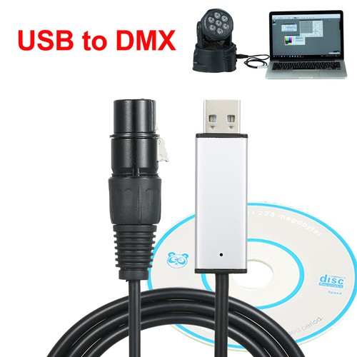 USB to DMX Interface Adapter LED Dimmer DMX512 PC Stage Lighting ...