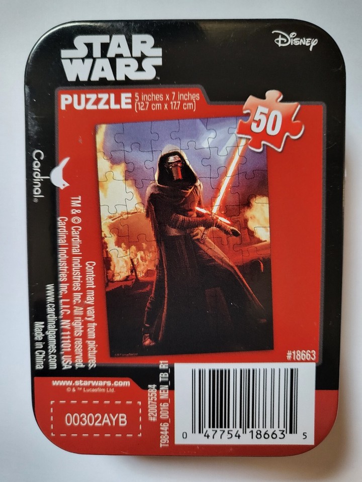 Disney Star Wars The Force Awakens (Kylo Ren) 50 Piece Mini Puzzle 5”x7 ...