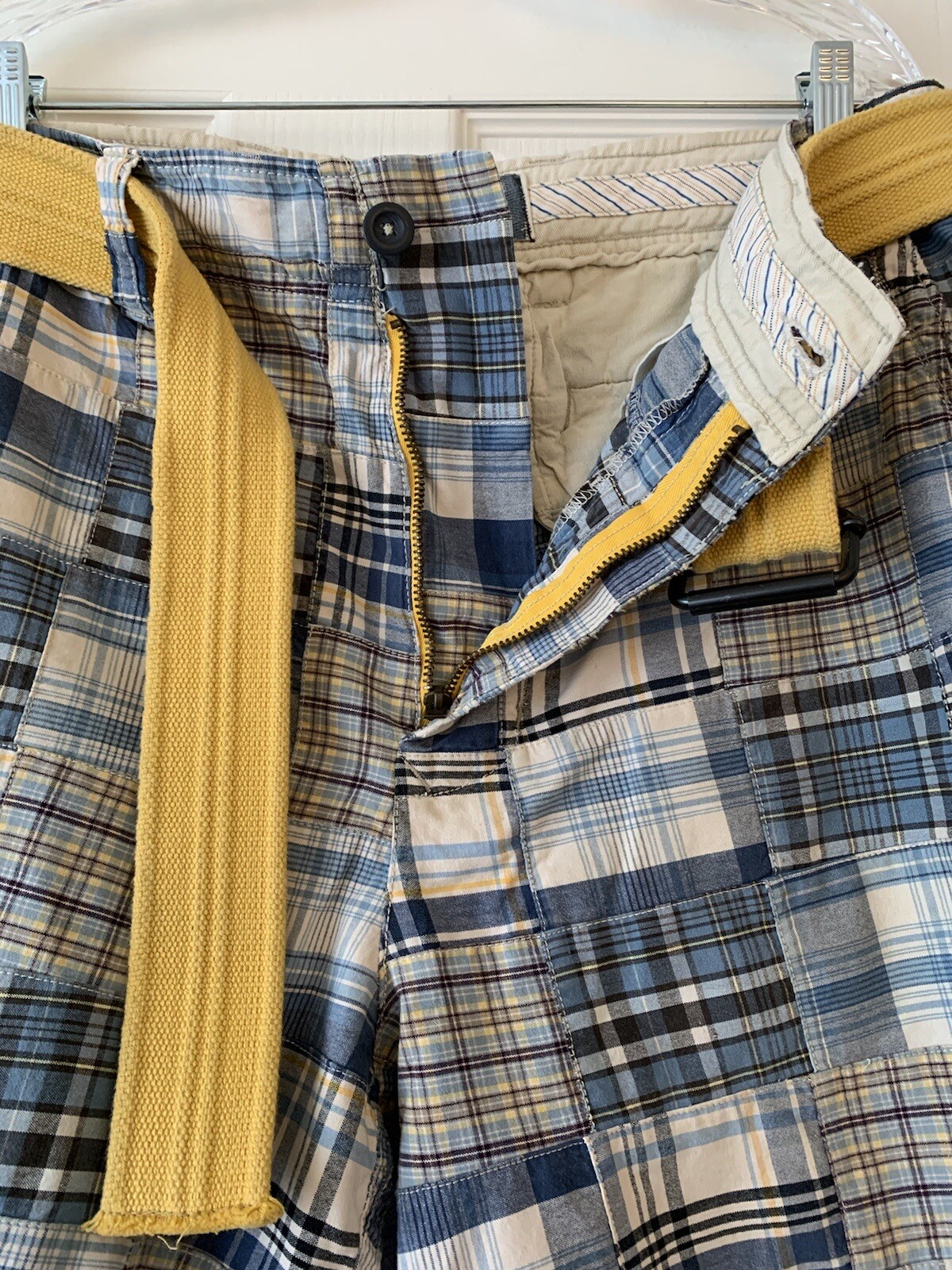 AMERICAN EAGLE SHARP PLAID COTTON ZIP FRONT SHORTS WITH BELT - SIZE 36 ...