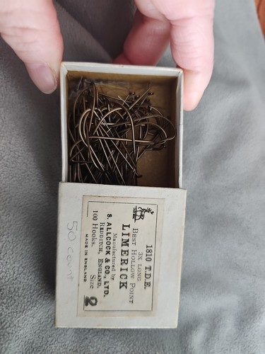 Vintage Limerick 3x Long Hollow Point Fly Tying Hooks. 50 Count | eBay