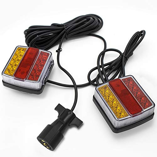 Magnetic LED Trailer Towing Light Kit, 24ft Cable with 7 pin plug, IP68 ...