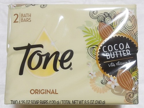 Tone Cocoa Butter Bar Soap 2 Pack 4.25 oz each bar Sealed Original NEW ...