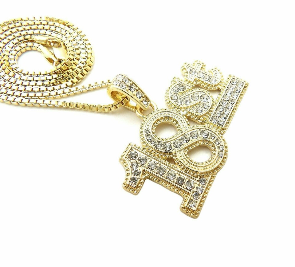 Hip Hop Iced Meek Mill 18ST Pendant & 18" 20" 24" Cuban Rope Box Chain ...