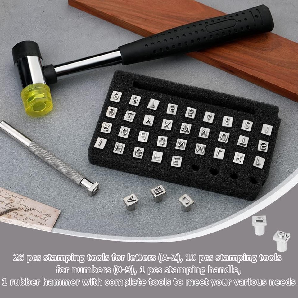 Leather Stamps Leather Stamping Kit Letters Numbers Carving Tools with ...