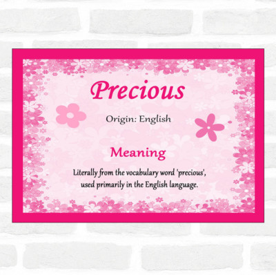 Precious Name Meaning Pink Certificate | eBay UK