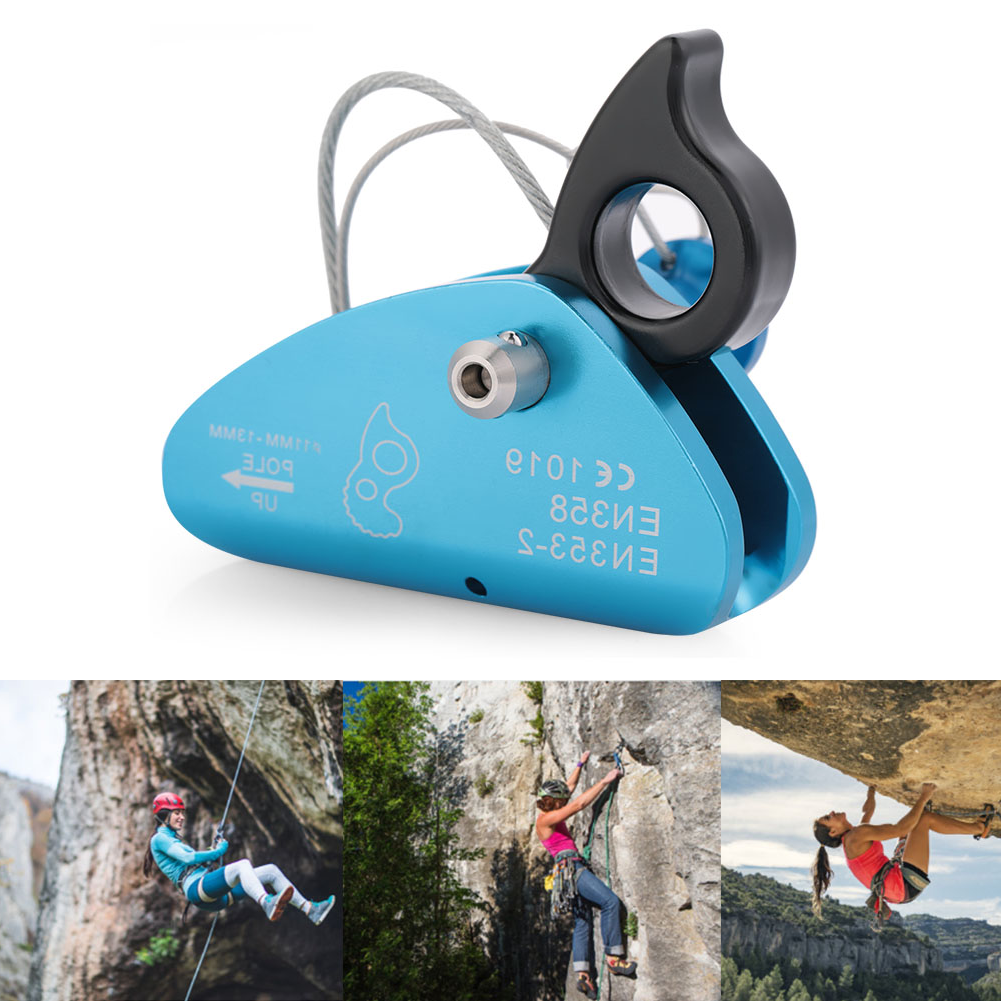 SelF Braking Stop Climbing Carabiner Rope Clamp Grab Rescue Rappel Ring ...