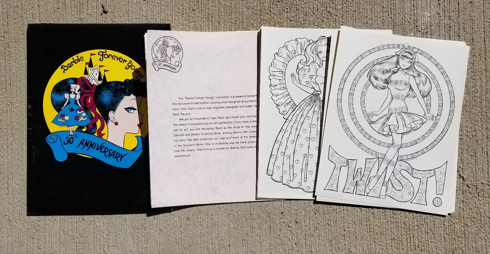 Barbie coloring pages by Barbara Rausch from 1989 convention | eBay
