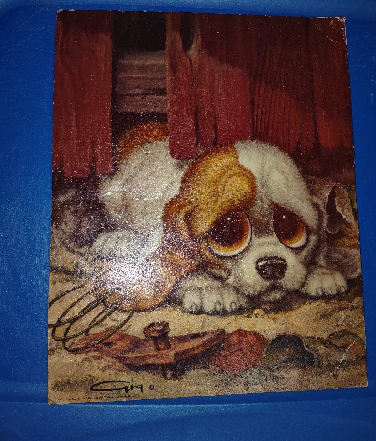 Lot Of 2 Vintage 14" x 10" Big Eyes 60's Pity Puppy Prints by Gig ...