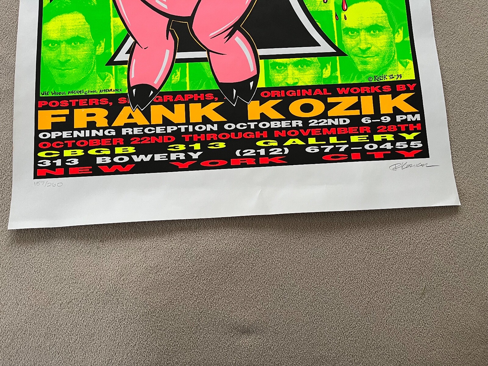 Frank Kozik Autographed Poster for Art Opening CBGB 313 Gallery NYC | eBay