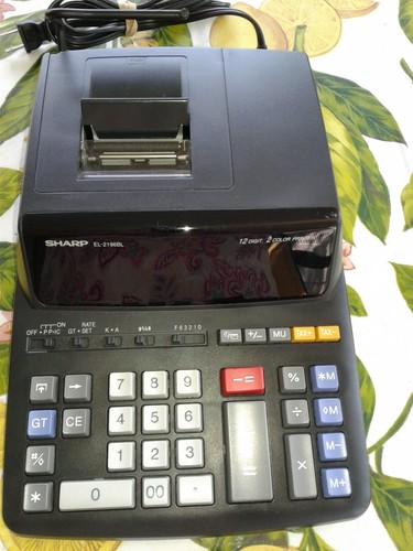 Sharp EL-2196BL Color Printing Heavy Duty Calculator with Clock ...