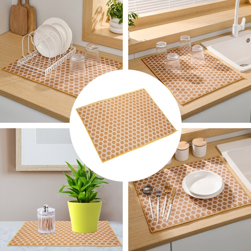 Multi-use Dish Mat Drying for Kitchen Counter Water Absorbing Mats ...