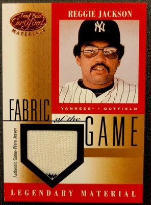 REGGIE JACKSON 2001 01 Leaf Certified Fabric of the Game Jersey Patch ...
