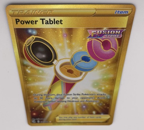 Pokémon Power Tablet 281/264 Gold Secret Rare Fusion Strike Trainer NM ...